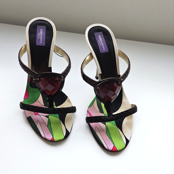 Emilio Pucci | Shoes | Emilio Pucci Rich Brown Braided Leather Adorned ...